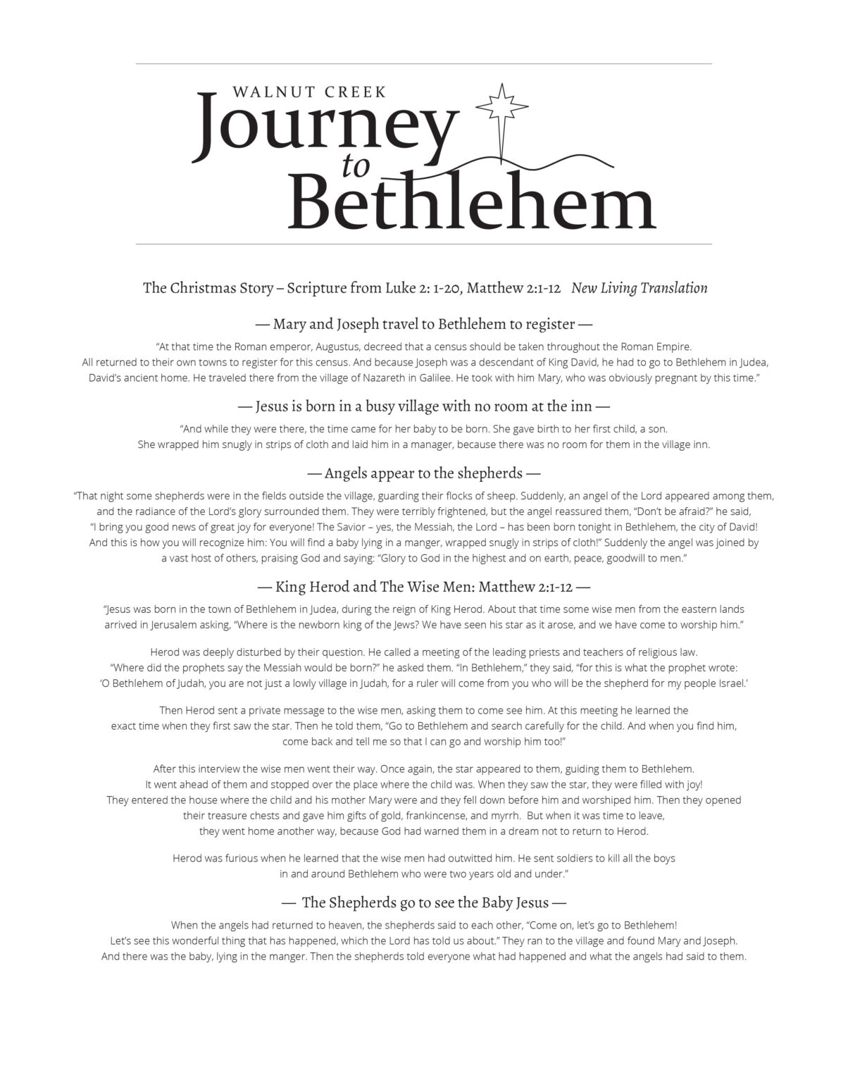 Journey to Bethlehem - Discover Holmes County Ohio